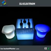 China Square PE Plastic Illuminated LED Ice Bucket / LED Flower Pot / Flower Planter for sale