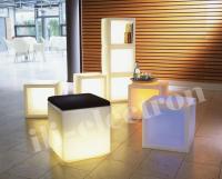 China Square PE Plastic Illuminated LED Ice Bucket / LED Flower Pot / Flower Planter for sale