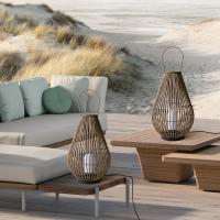 China Landscape Outdoor Lanterns Rattan Woven Lamp Rechargeable Pendant for sale