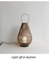 China Landscape Outdoor Lanterns Rattan Woven Lamp Rechargeable Pendant for sale