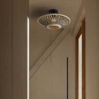 China Round Bamboo Pendant Lamp , Woven Ceiling Light For Indoor Lighting for sale