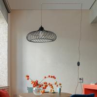 China Bamboo Material Industrial Style Pendant Lamp With Plug And Switch for sale