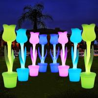 China Outdoor Waterproof Plastic Standing Tulip Flower Floor Lamp 50000 Hours Lifespan for sale