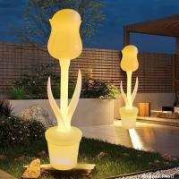 China Outdoor Waterproof Plastic Standing Tulip Flower Floor Lamp 50000 Hours Lifespan for sale