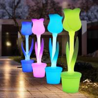 China Outdoor Waterproof Plastic Standing Tulip Flower Floor Lamp 50000 Hours Lifespan for sale
