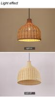 China Bamboo Rattan Pendant Lights Round Shape For Indoor Lighting for sale