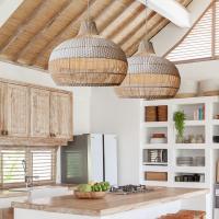 China Bamboo Rattan Pendant Light , Wicker Ceiling Lamp For Indoor Home Decor for sale