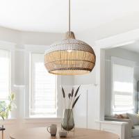 China Bamboo Rattan Pendant Light , Wicker Ceiling Lamp For Indoor Home Decor for sale