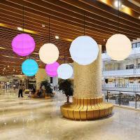 China Outdoor PE Plastic Glow Ball Light Rechargeable Polyhedron Luminous Sphere Shape for sale