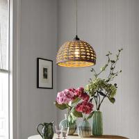 China Vintage Creative Bamboo Rattan Lamp Shade For Indoor Dinning Room for sale