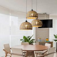 China Vintage Creative Bamboo Rattan Lamp Shade For Indoor Dinning Room for sale