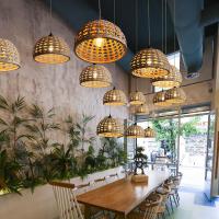 China Vintage Creative Bamboo Rattan Lamp Shade For Indoor Dinning Room for sale
