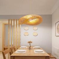 China Hanging Lamps Bamboo Led Ceiling Lights Rattan Pendant Light for sale
