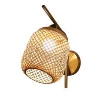 China Handmade Rattan Wall Lights , 3500K Wicker Rattan Lamp Switch Control for sale