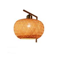 China Handmade Rattan Wall Lights , 3500K Wicker Rattan Lamp Switch Control for sale