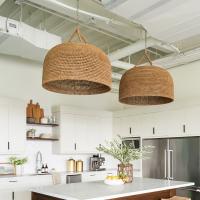 China 3500K Creative Rattan Pendant Light Switch Control For Living Room for sale