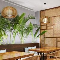 China Modern Solid Wood Chandelier , Pendant Rattan Light For Restaurant Living Room for sale