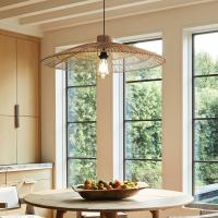China Customized Rattan Pendant Light Chandelier For Homestay Zen Tea Room for sale