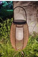 China IP65 Rattan Woven Solar Lights , 3500K Rattan Solar Powered Garden Lantern for sale