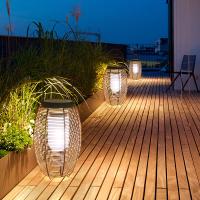 China IP65 Rattan Woven Solar Lights , 3500K Rattan Solar Powered Garden Lantern for sale