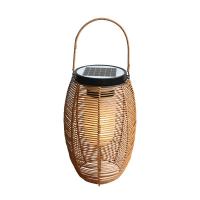 China IP65 Rattan Woven Solar Lights , 3500K Rattan Solar Powered Garden Lantern for sale