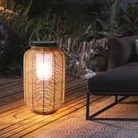 China Decorative Rattan Woven Solar Lights , Outdoor Rattan Lamp For Villa Atmosphere for sale