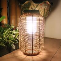 China Decorative Rattan Woven Solar Lights , Outdoor Rattan Lamp For Villa Atmosphere for sale