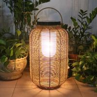 China Decorative Rattan Woven Solar Lights , Outdoor Rattan Lamp For Villa Atmosphere for sale