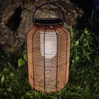 China Decorative Rattan Woven Solar Lights , Outdoor Rattan Lamp For Villa Atmosphere for sale