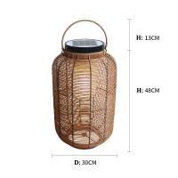 China Decorative Rattan Woven Solar Lights , Outdoor Rattan Lamp For Villa Atmosphere for sale