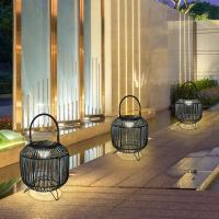 China Customized Rattan Woven Solar Lights Portable 3500K IP65 Waterproof for sale