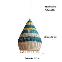 China Customized Bamboo Rattan Woven Pendant Light Handmade For Indoor Lighting for sale
