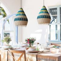China Customized Bamboo Rattan Woven Pendant Light Handmade For Indoor Lighting for sale