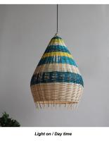 China Customized Bamboo Rattan Woven Pendant Light Handmade For Indoor Lighting for sale
