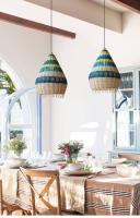 China Customized Bamboo Rattan Woven Pendant Light Handmade For Indoor Lighting for sale