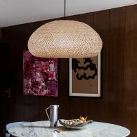 China Decorative Bamboo Rattan Chandelier Round Shape For Living Room for sale