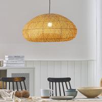 China Decorative Bamboo Rattan Chandelier Round Shape For Living Room for sale