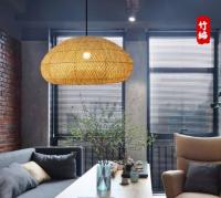 China Decorative Bamboo Rattan Chandelier Round Shape For Living Room for sale