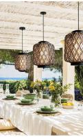 China Decorative Rattan Pendant Light , Small Outdoor Rattan Chandelier Water Resistant for sale