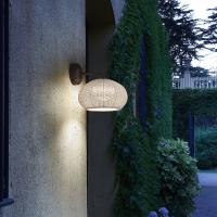 China Hand Knitting Rattan Wall Lights Sconce Waterproof Round Shape For Outdoor for sale