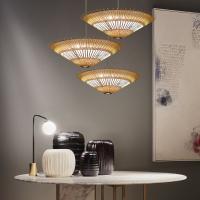 China OEM Bamboo Rattan Pendant Light Umbrella Shape For House Decoration for sale