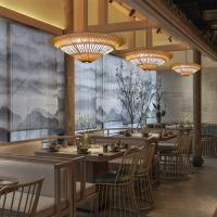 China OEM Bamboo Rattan Pendant Light Umbrella Shape For House Decoration for sale