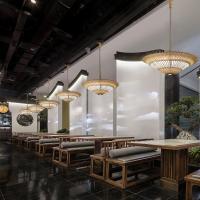 China OEM Bamboo Rattan Pendant Light Umbrella Shape For House Decoration for sale