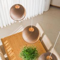 China Nordic chandelier living room lamp creative handmade wooden pendant lamp for sale