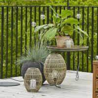 China Ip44 LED Rattan Standing Lamp Shade For Garden Swimming Pool for sale
