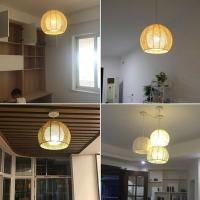 China Handmade Modern Art Pendant Lights Bamboo Lamp Restaurant Hotel Rattan Chandelier Rattan Pendant Light for sale