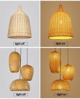 China Handmade Modern Art Pendant Lights Bamboo Lamp Restaurant Hotel Rattan Chandelier Rattan Pendant Light for sale