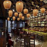 China Customized Three Head Rattan Pendant Light Lamps With Switch Control for sale
