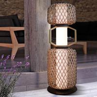 China Decorative Rattan Standing Lamp 3500K CCT For Hotel Residential for sale