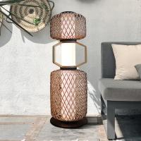 China Decorative Rattan Standing Lamp 3500K CCT For Hotel Residential for sale